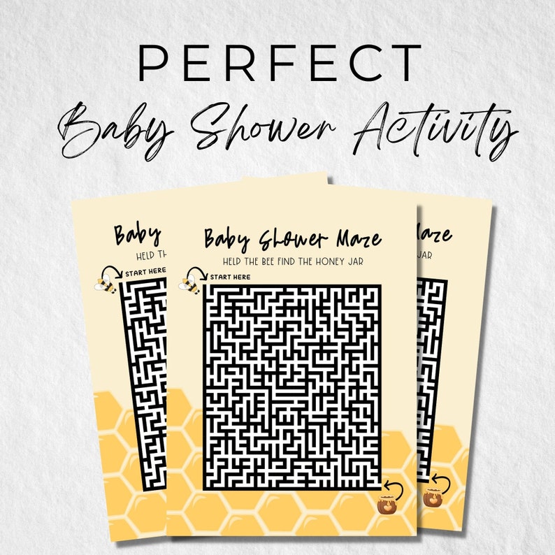 Bee Theme Baby Shower Maze Baby Shower Game Activity for - Etsy