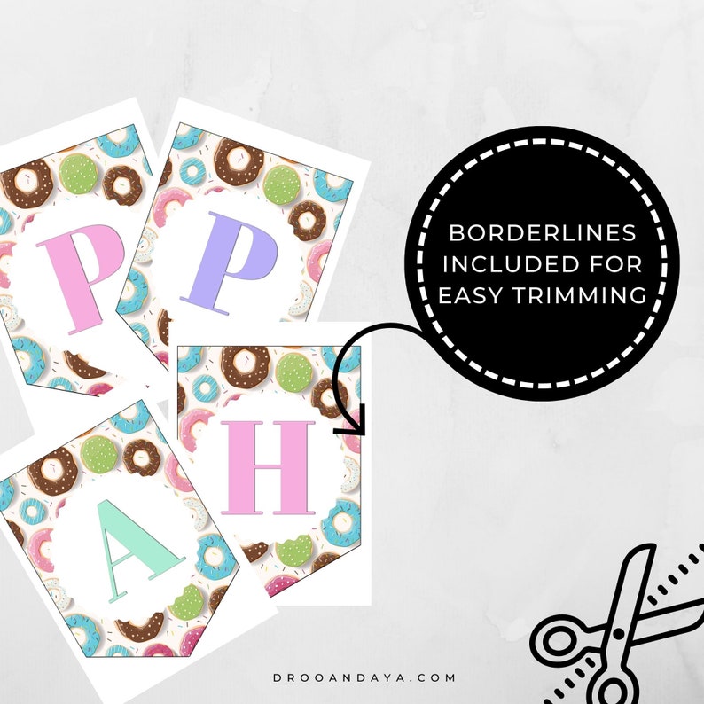 Donut Theme Printable Happy Birthday Banner for a Donut Party - Etsy