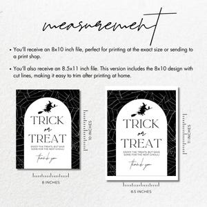 Witch Trick or Treat Sign, Printable Halloween Candy Table Decor, Black ...