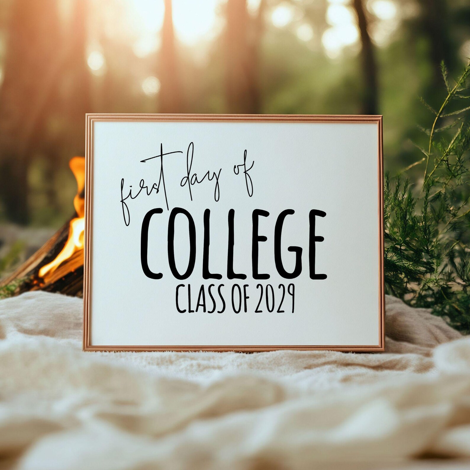 First Day of College Class of 2029 Printable 8x10 Sign, First Day of ...