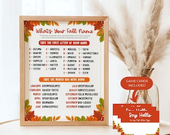 Fall Name Game: Printable Autumn Party Activity (digital Download) - Etsy
