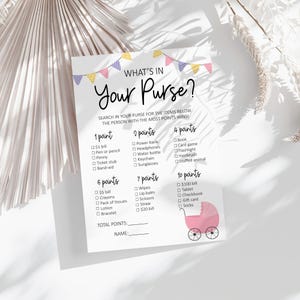 What's in Your Purse Baby Shower Game: Fun Printable Activity (digital ...