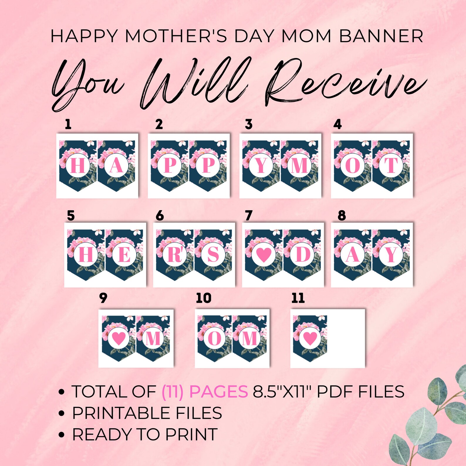 Mothers Day Printable Banner and Who Knows Mom Best Family Game, Banner ...