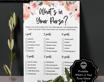 Whats in Your Purse Game Purse Game for Bridal Shower Purse - Etsy