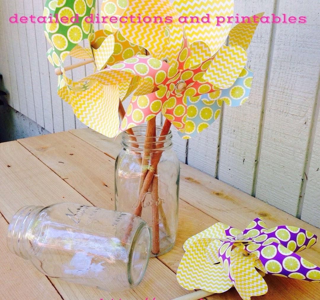Printable DIY Pinwheel Kit – 5 Colors – Craft Project for Kids and ...