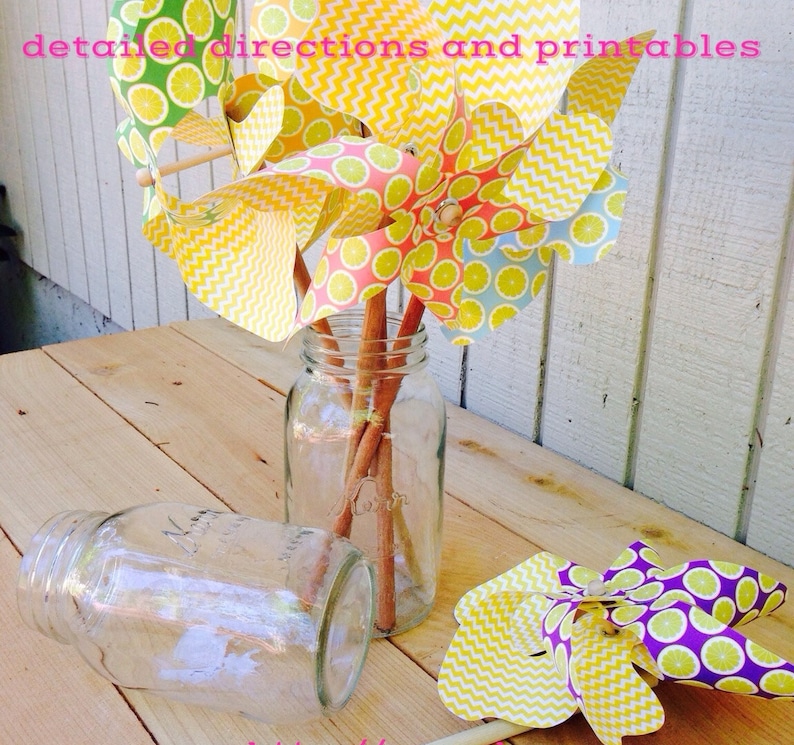 Printable DIY Pinwheel Kit – 5 Colors – Craft Project for Kids and ...