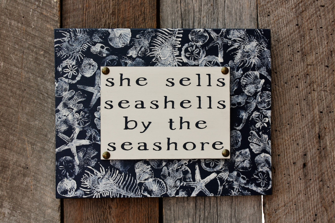 Shell Sign Beach Sign Wooden Beach Sign Beach Decor - Etsy