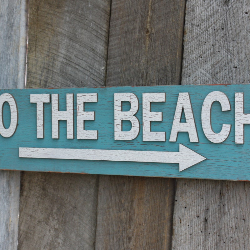 Weathered Beach Sign - Etsy