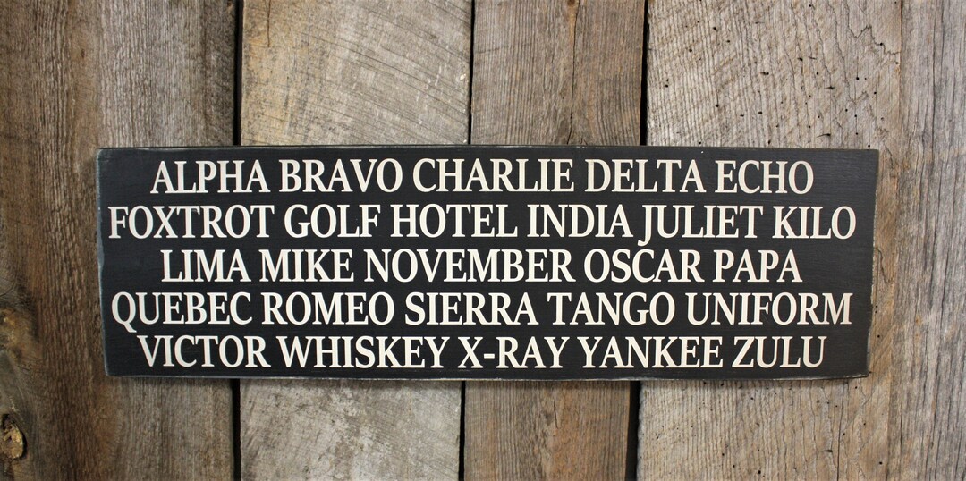 Phonetic Alphabet Sign, Gift for Pilot, Pilot Gift, Military Alphabet ...