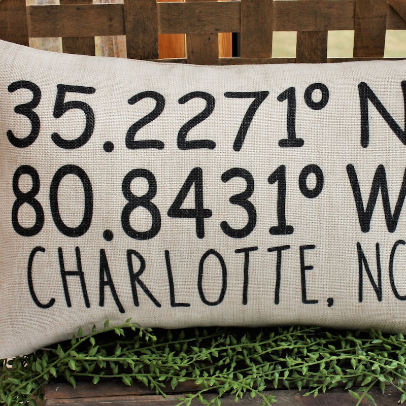 Latitude Longitude Pillow - Etsy