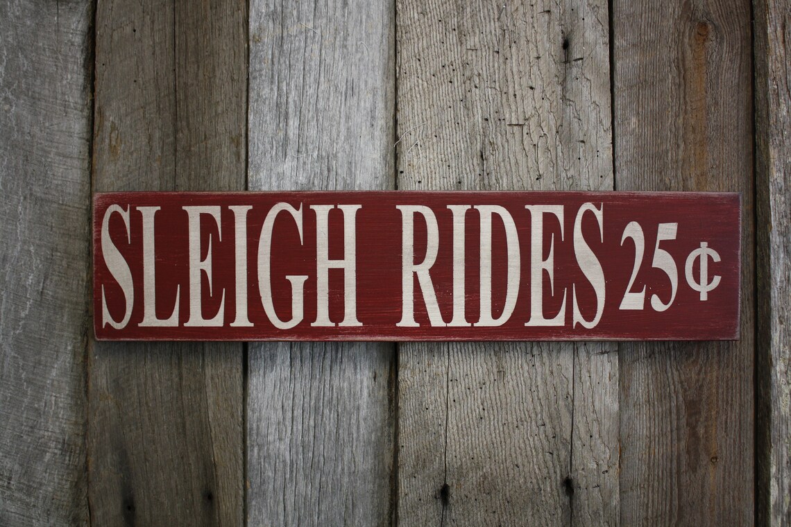 Sleigh Rides Sleigh Ride Sign Winter Sign Winter Decor | Etsy