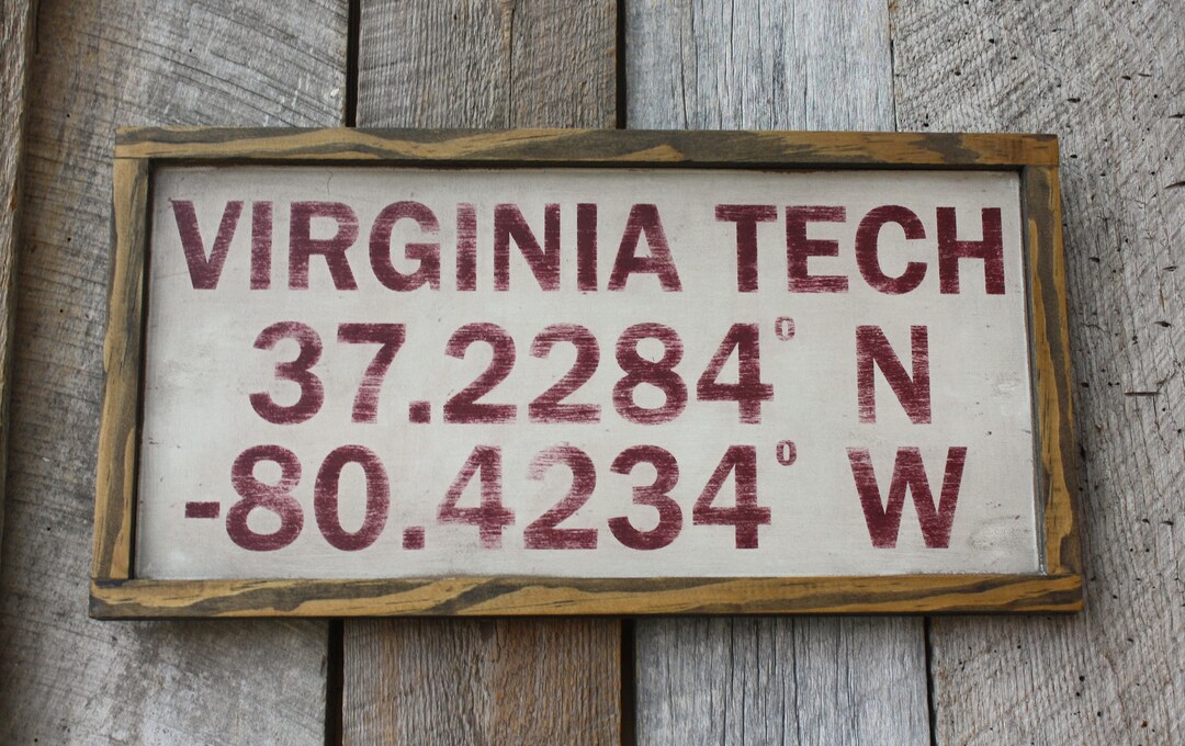 Virginia Tech Sign, Virginia Tech Decor, Location Decor, Hokie Sign ...