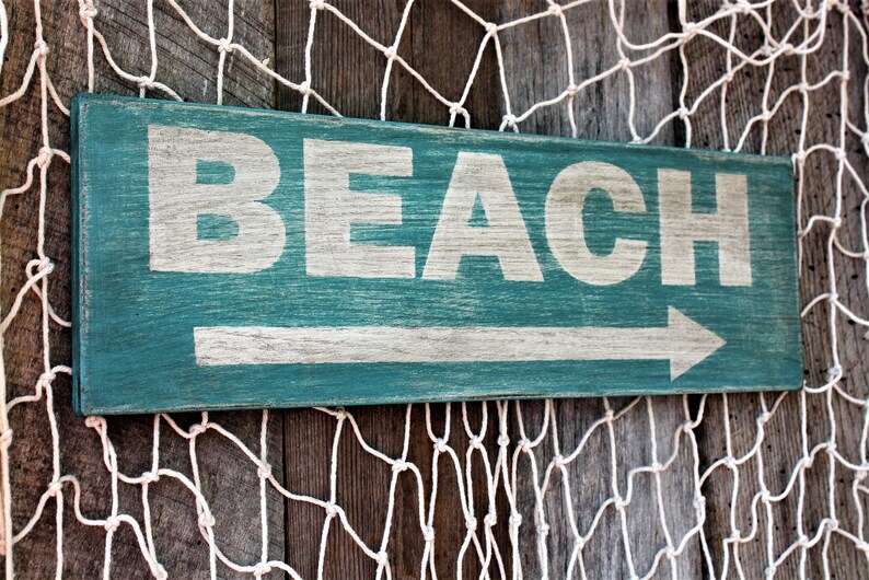 Beach Beach Sign Wooden Beach Sign Beach Decor Rustic | Etsy