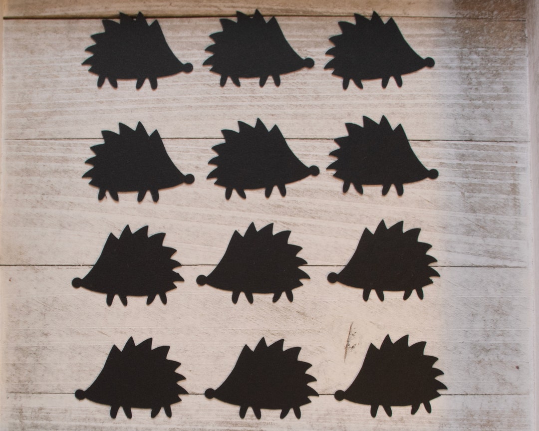 Double-sided Black Paper Hedgehog Cut Out, Confetti for Birthday, Party ...