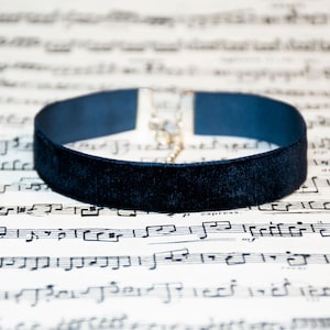 Navy Blue Velvet Choker, Vintage Style Blue Velvet Necklace Choker - Etsy