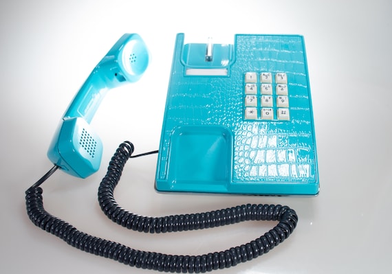 Vintage Push Buttons Phone in Ocean Aqua Blue Turquoise | Etsy