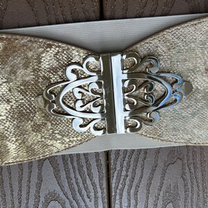 Vintage Bebe Gold Iridescent Snake Print Wide Waist Belt - Etsy