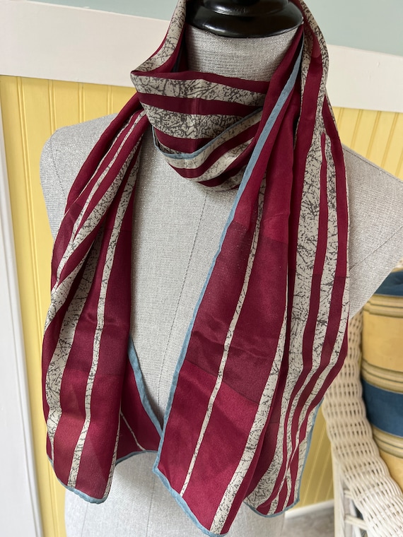 Maroon and gray scarf store