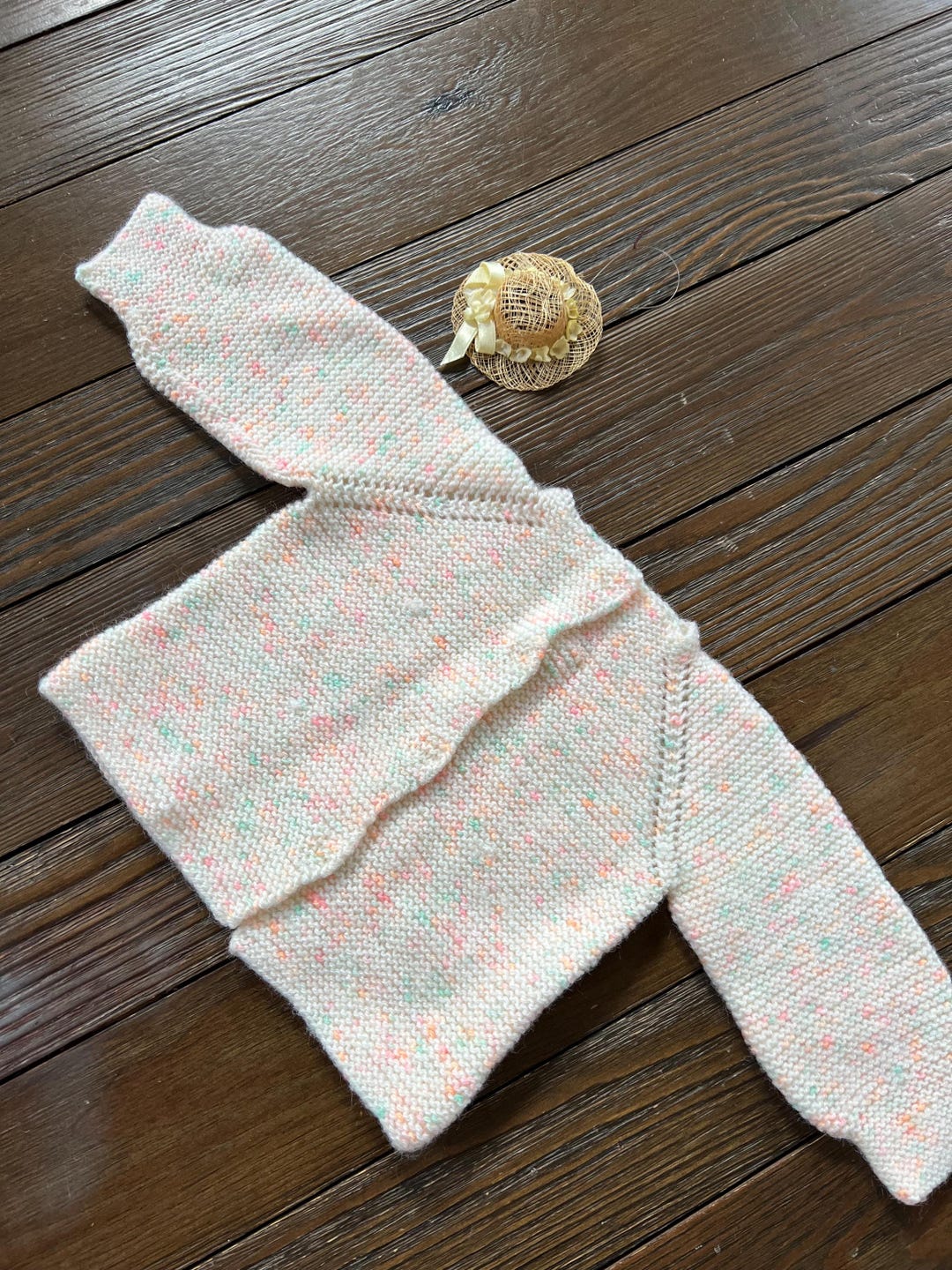 Baby Multi Color Pastels Hand Knit Newborn Cardigan - Etsy