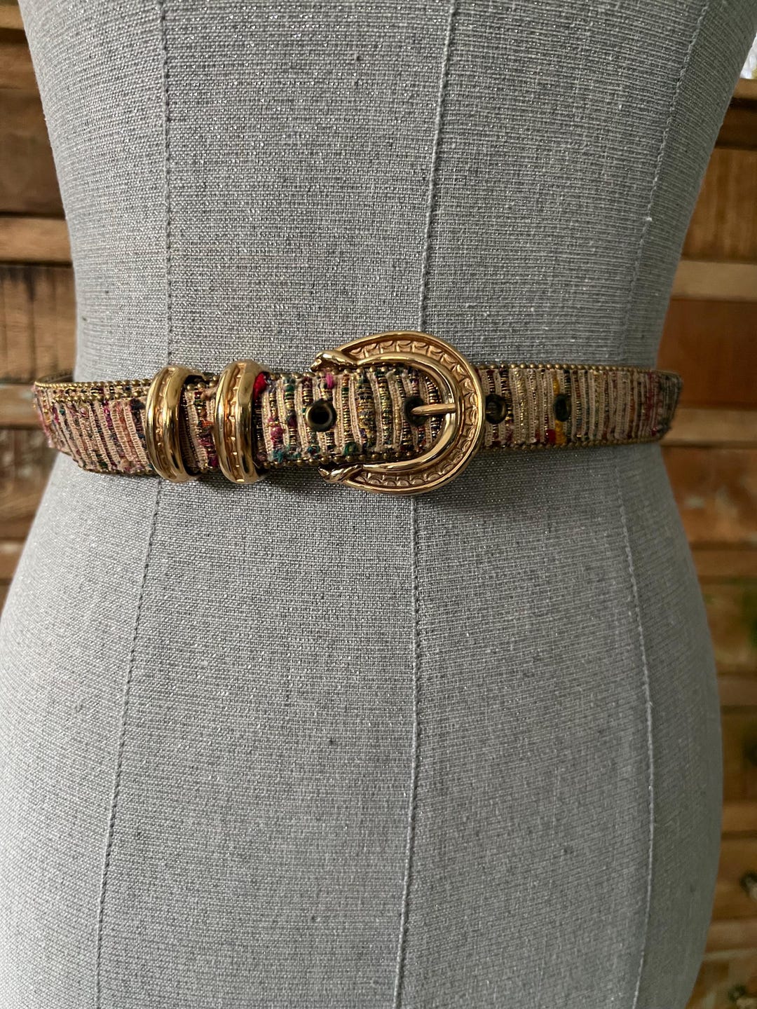 Vintage Elite Multi Colored Metallic Threaded Unique Belt SZ S - Etsy