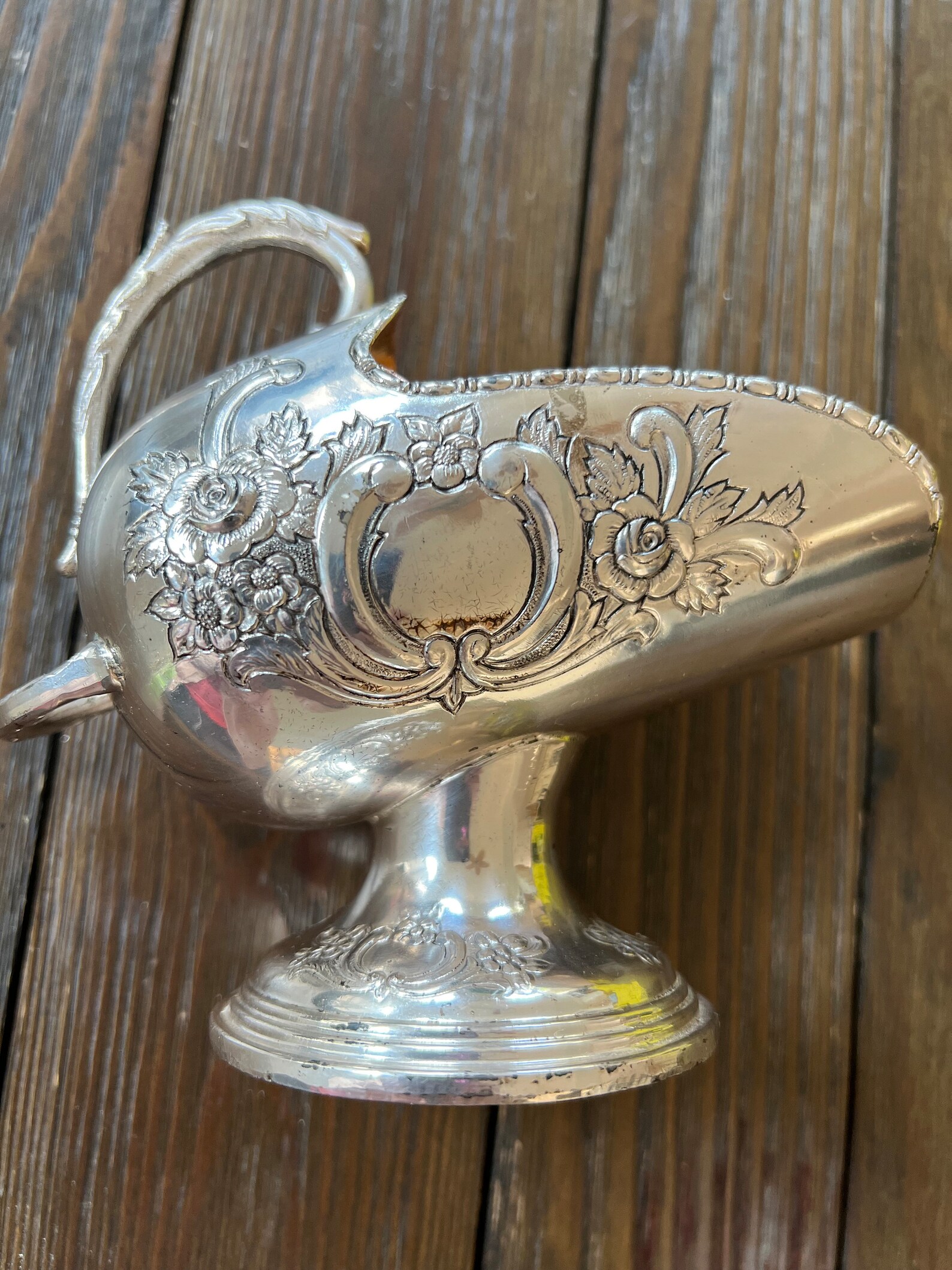 Vintage Raimond Sugar Scuttle Victorian Pedestal Silver Plate & Copper ...