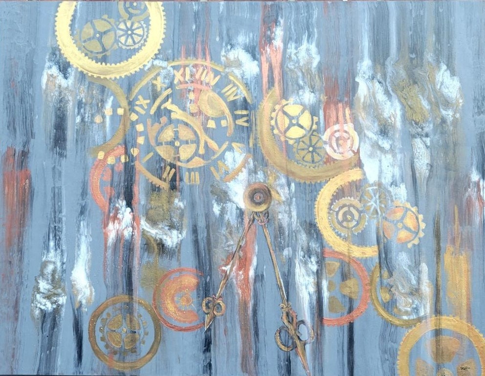 Watches Acrylic Painting, Watches Abstraction Painting, Original ...