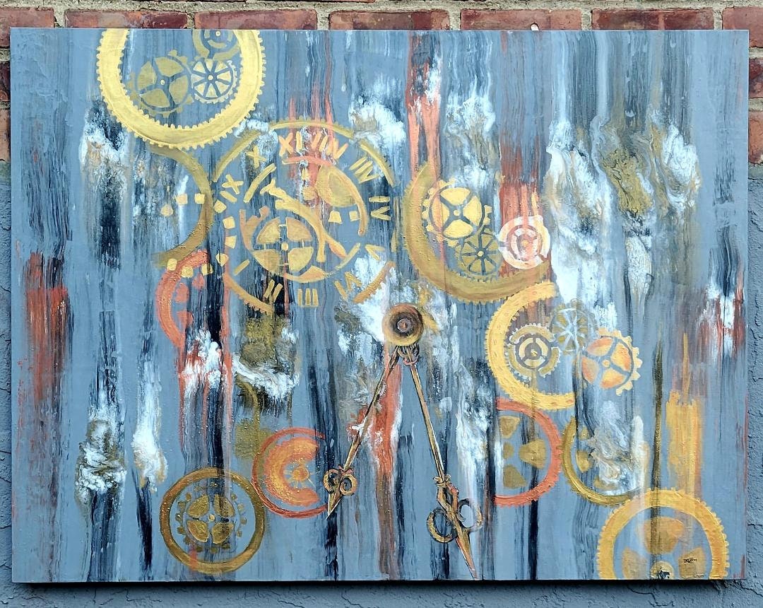 Watches Acrylic Painting, Watches Abstraction Painting, Original ...