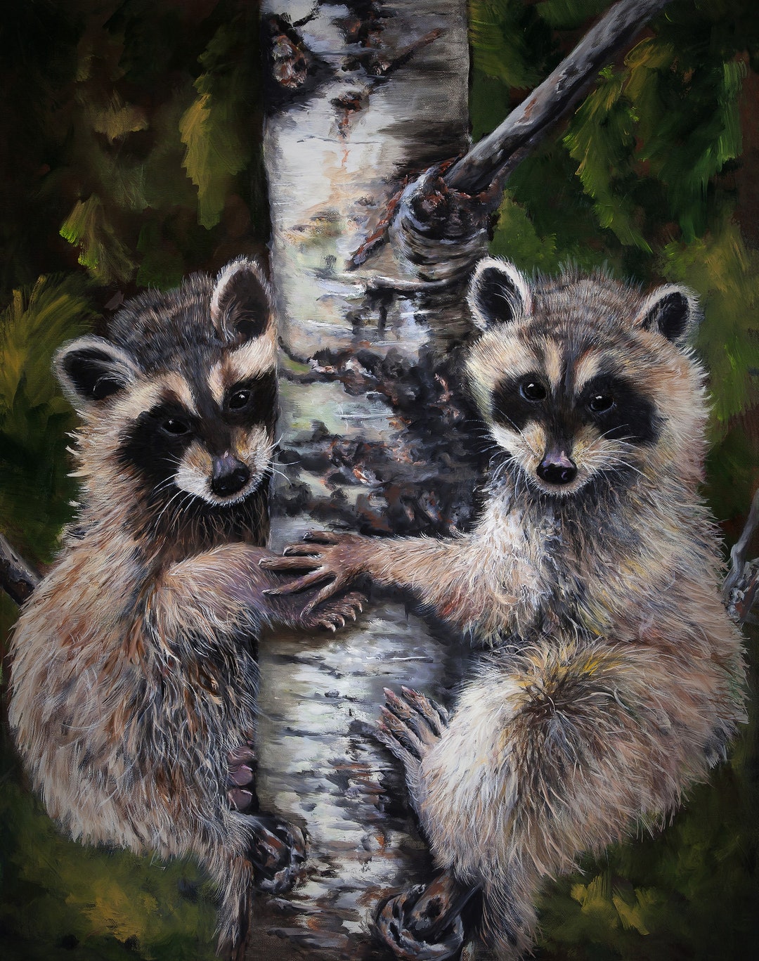 RACCOON Print,raccon Painting,original Oil,raccoon Decor,raccoon Art ...