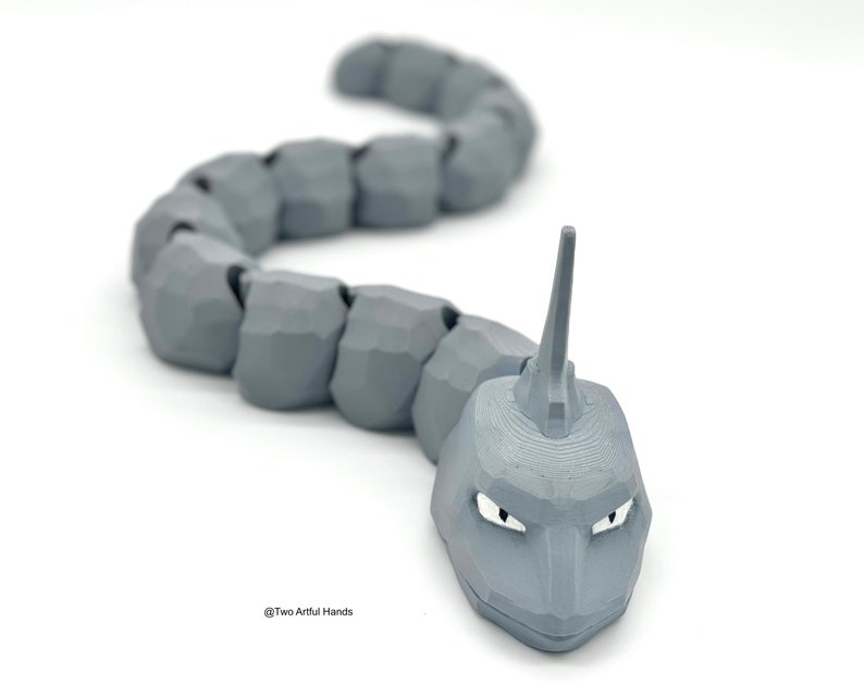 3D Printed 24 Onix Pokemon Articulated Toy Flexible Fidget Snake Statue ...