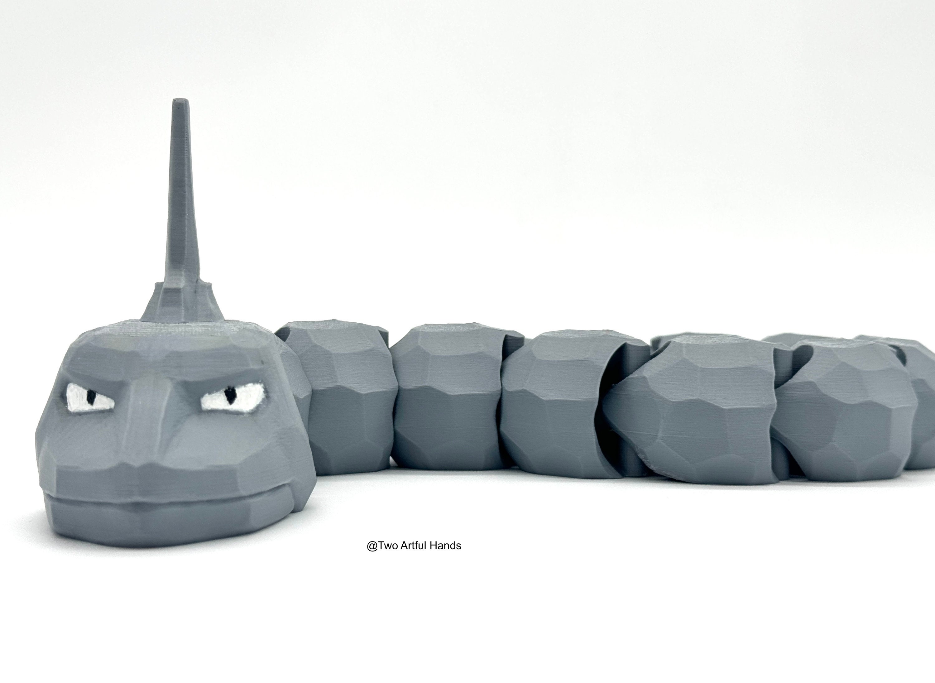 3D Printed 24 Onix Pokemon Articulated Toy Flexible Fidget Snake Statue ...