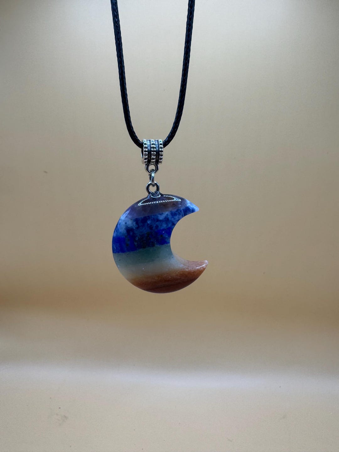 Multi Color Moon Pendant - Etsy