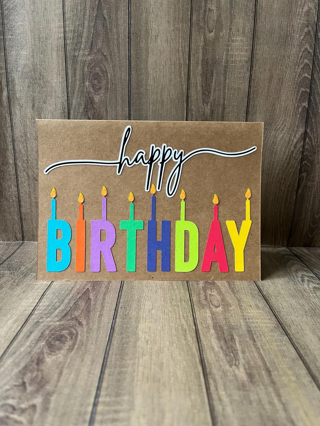 Happy Birthday Candle Card - Etsy