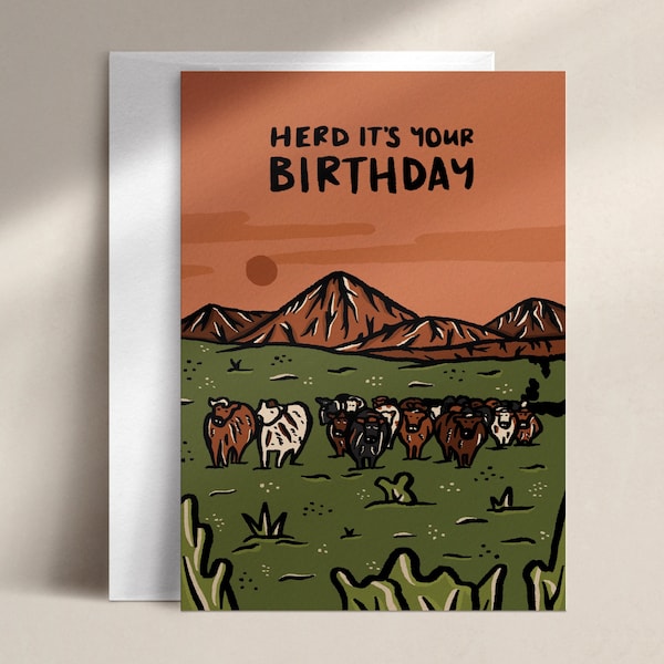 Printable Cow Birthday Card - Etsy
