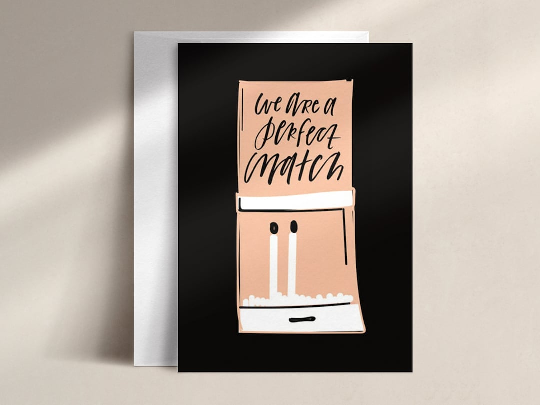 We Are a Perfect Match Love Card DISC0070 - Etsy