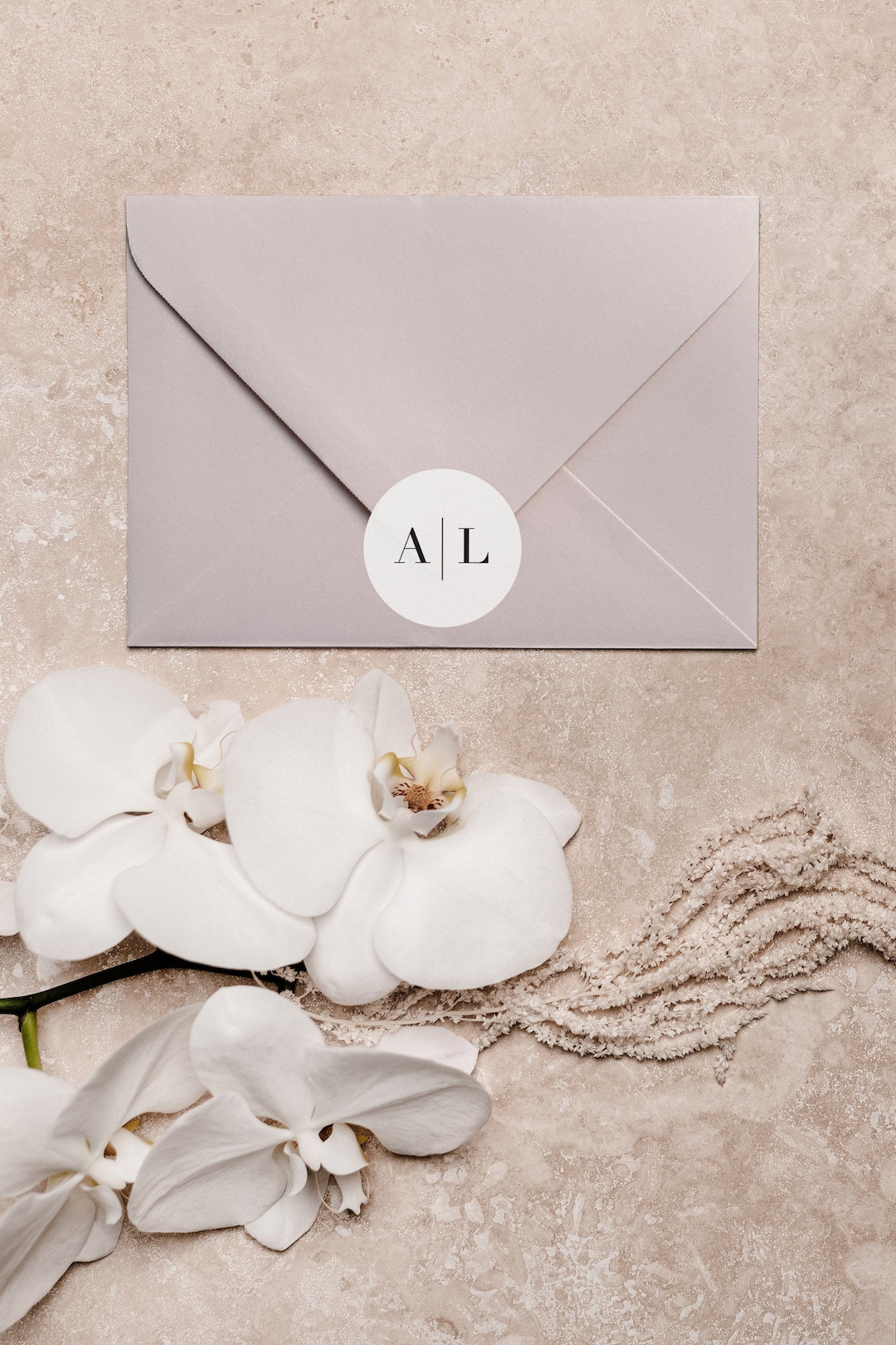 Envelope Sticker With Initials for Wedding Invitation Envelope Label ...