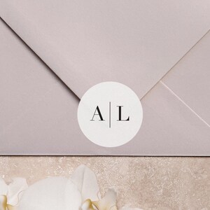 Envelope Sticker With Initials for Wedding Invitation Envelope Label ...