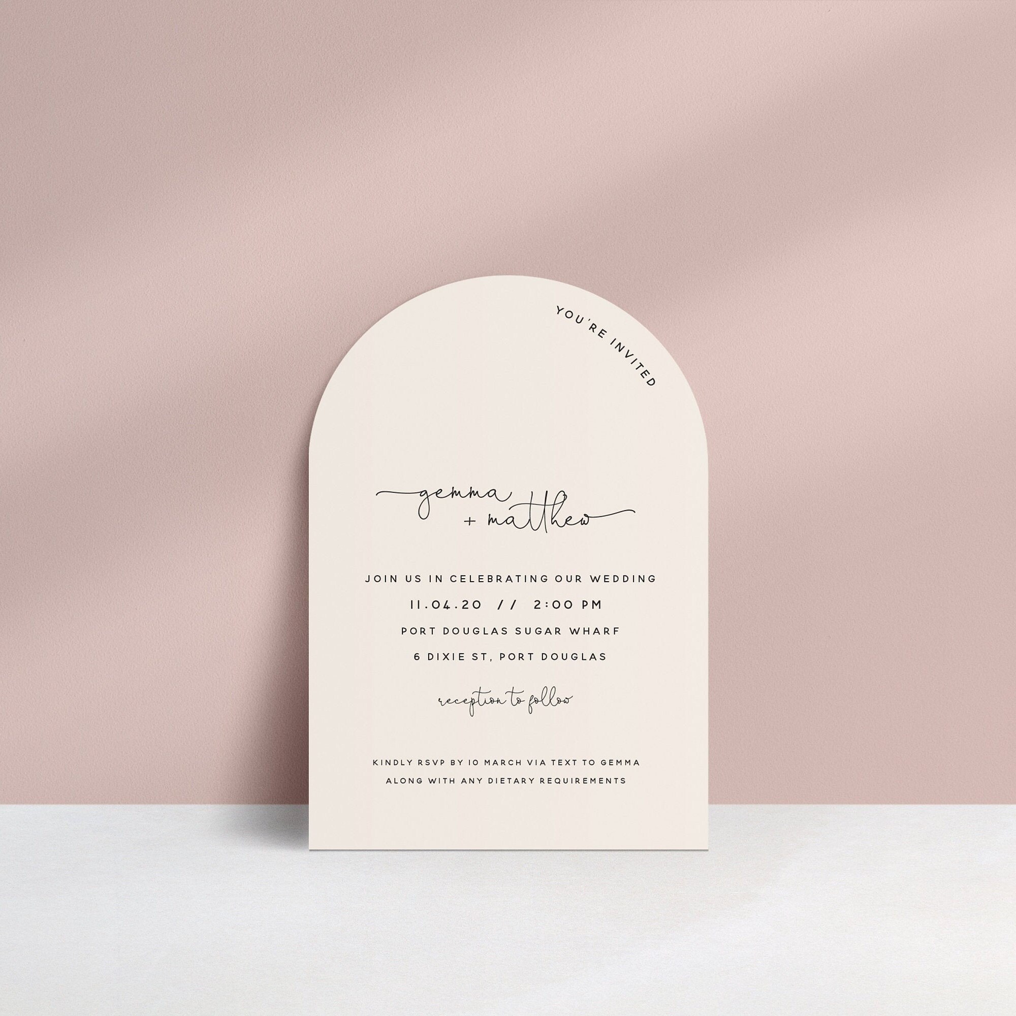 Arch Wedding Invitations Printed with Envelopes Beautifully | Etsy