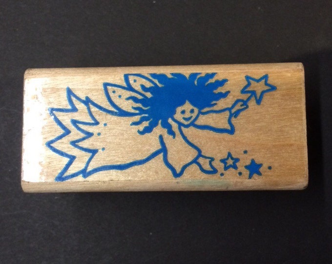 Fairy Rubber Stamp, Flying Fairy Dust, All Night Media, Wood Mounted ...