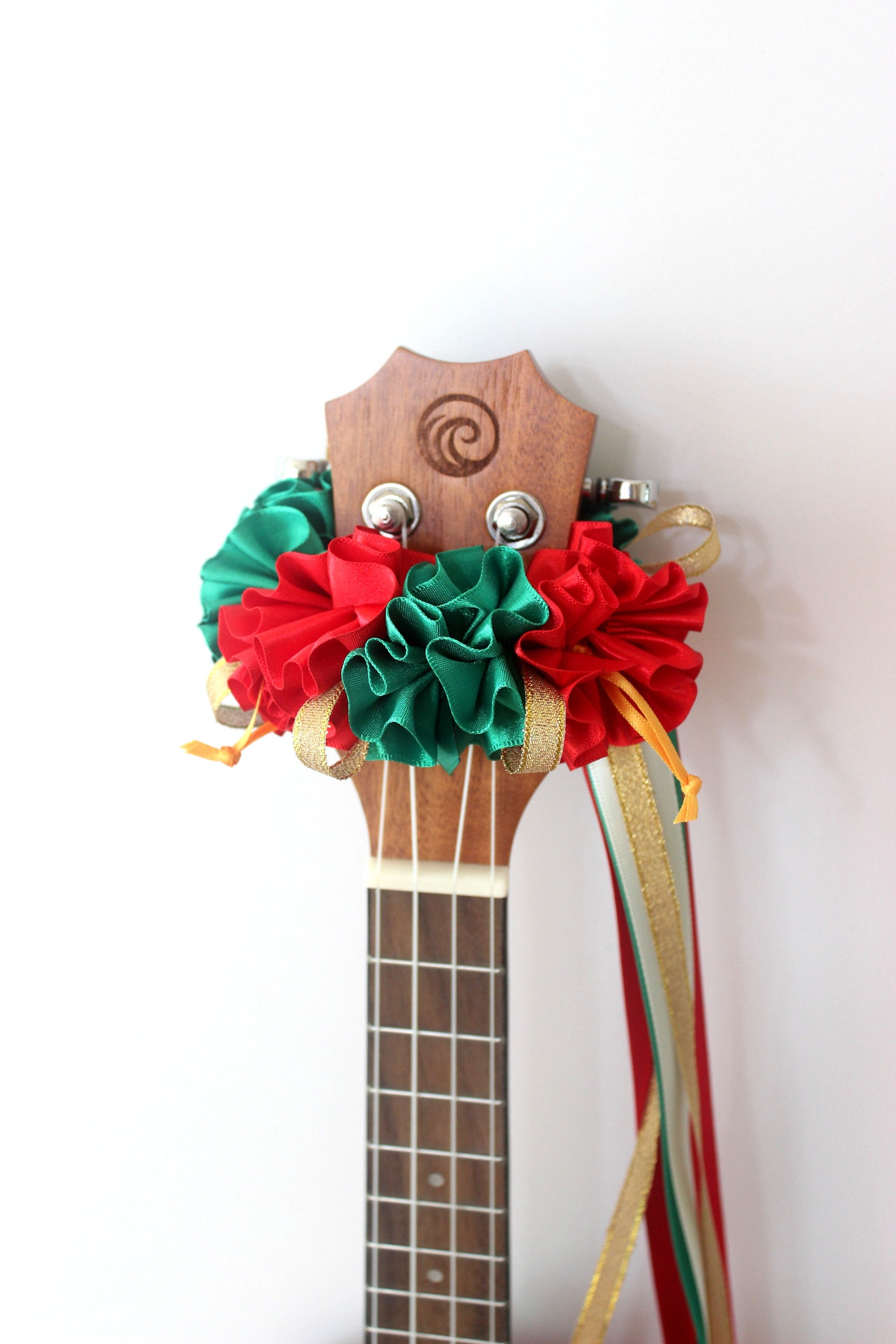 Christmas Uke Lei / Hanging Ribbon Green, Ukulele Accessories, Ukulele ...