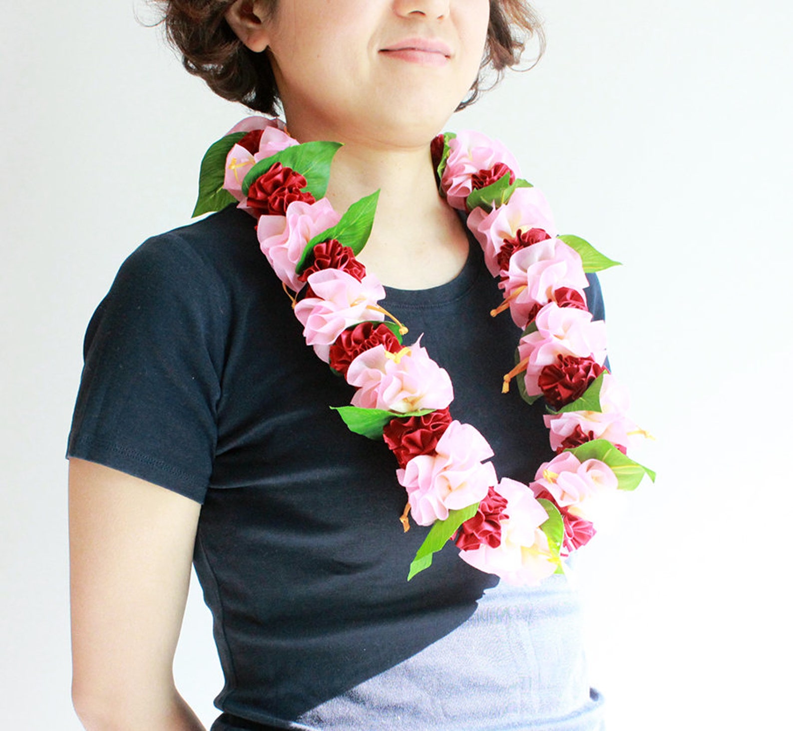 Ribbon Lei for Hula Girls pink Hibiscus /hula - Etsy