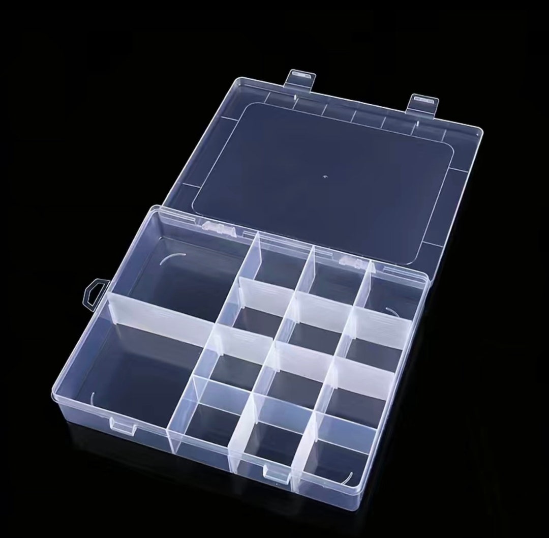 3 Craft Organizer 14 Compartment Plastic Box ( 8." X 6" X 1.5" )jewelry ...