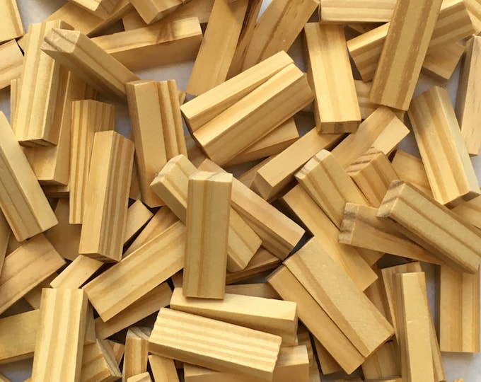 Natural Mini Wood Blocks 120pcs Crafting Wood Blocks / Unfinished Pine ...