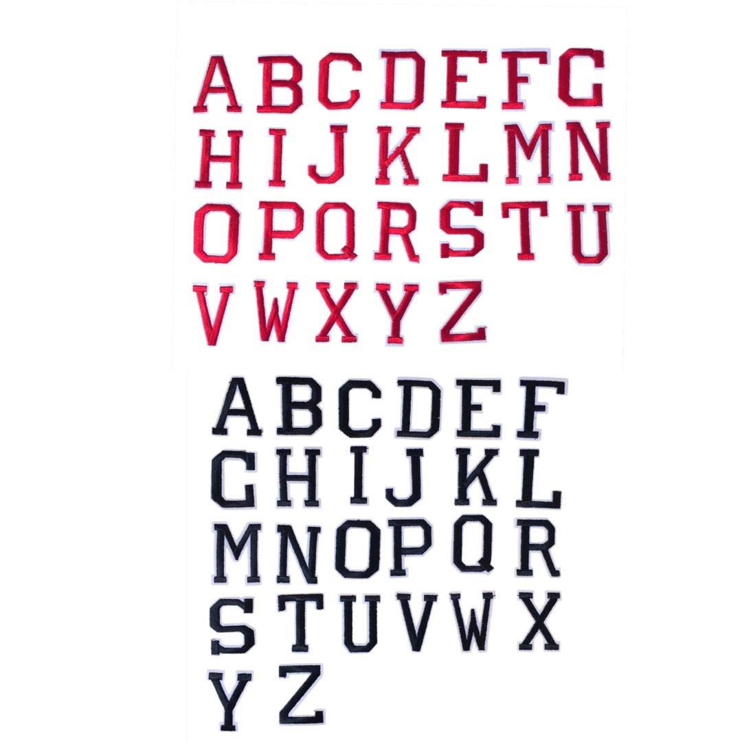 2 Set of 26 ( 52 Pcs Total ) Red or Black ( A-Z ) 2" Alphabet Sew on ...