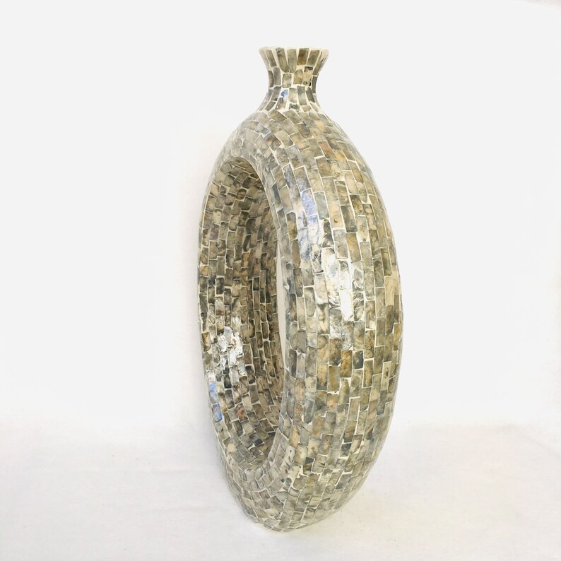 Mother of Pearl Vase Large Mother of Pearl Decor Vase Sliver - Etsy