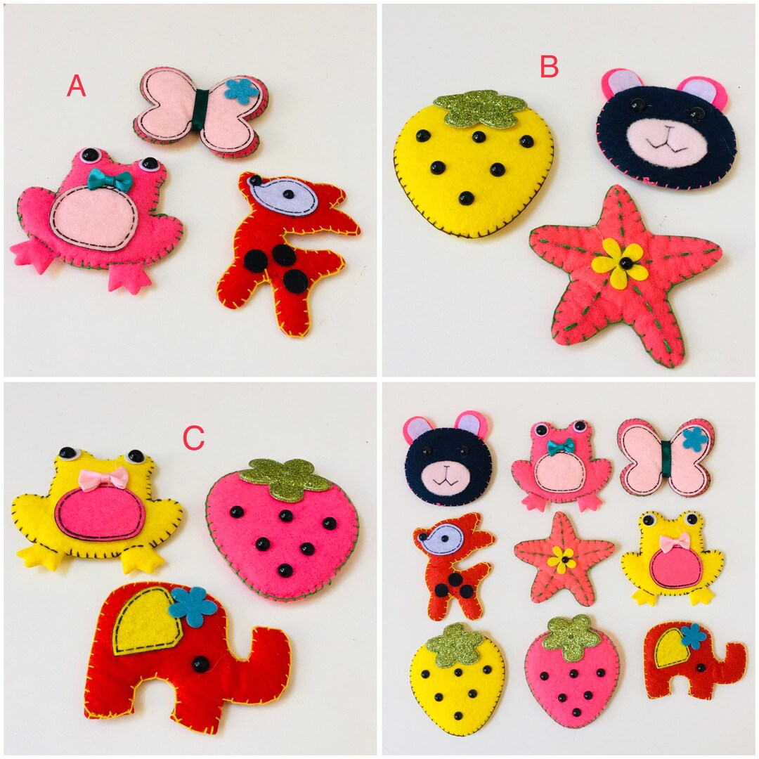 3 Hand Made Felt Plush Stuffed Animal Patch 2.5" to 3" Butterfly ...