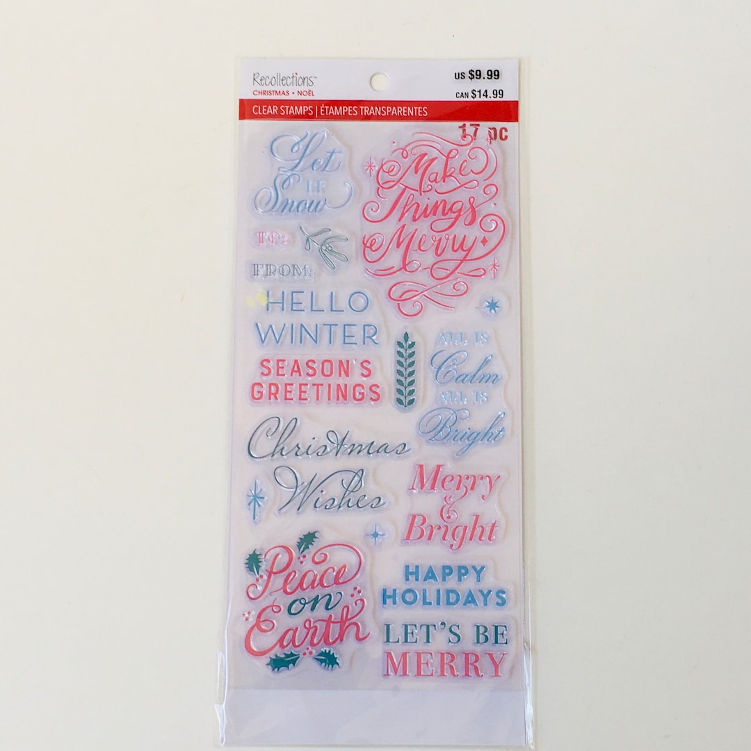 Recollections Christmas Clear Stamps Set ( 8" X 4" ) 17pcs D-93 - Etsy