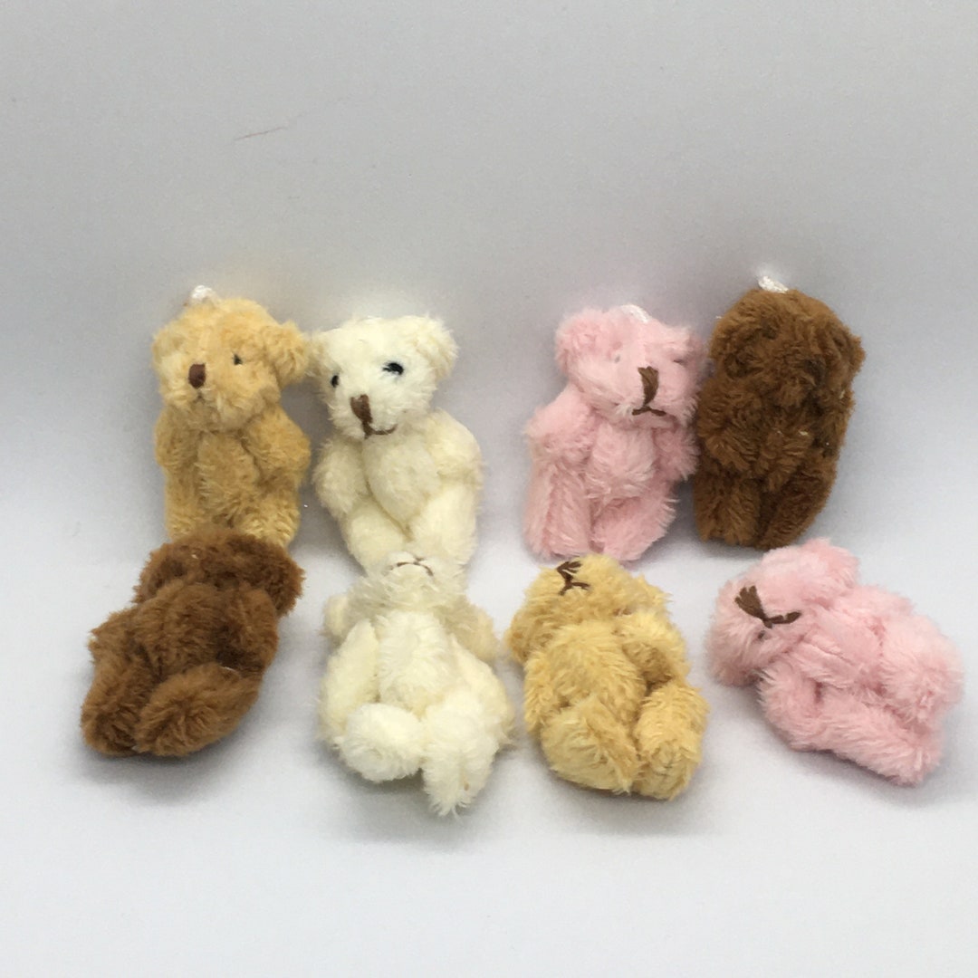 8 Mini Plush Teddy Bears 4.5 Cm Stuffed Mini Animal Brown, Light-brown ...