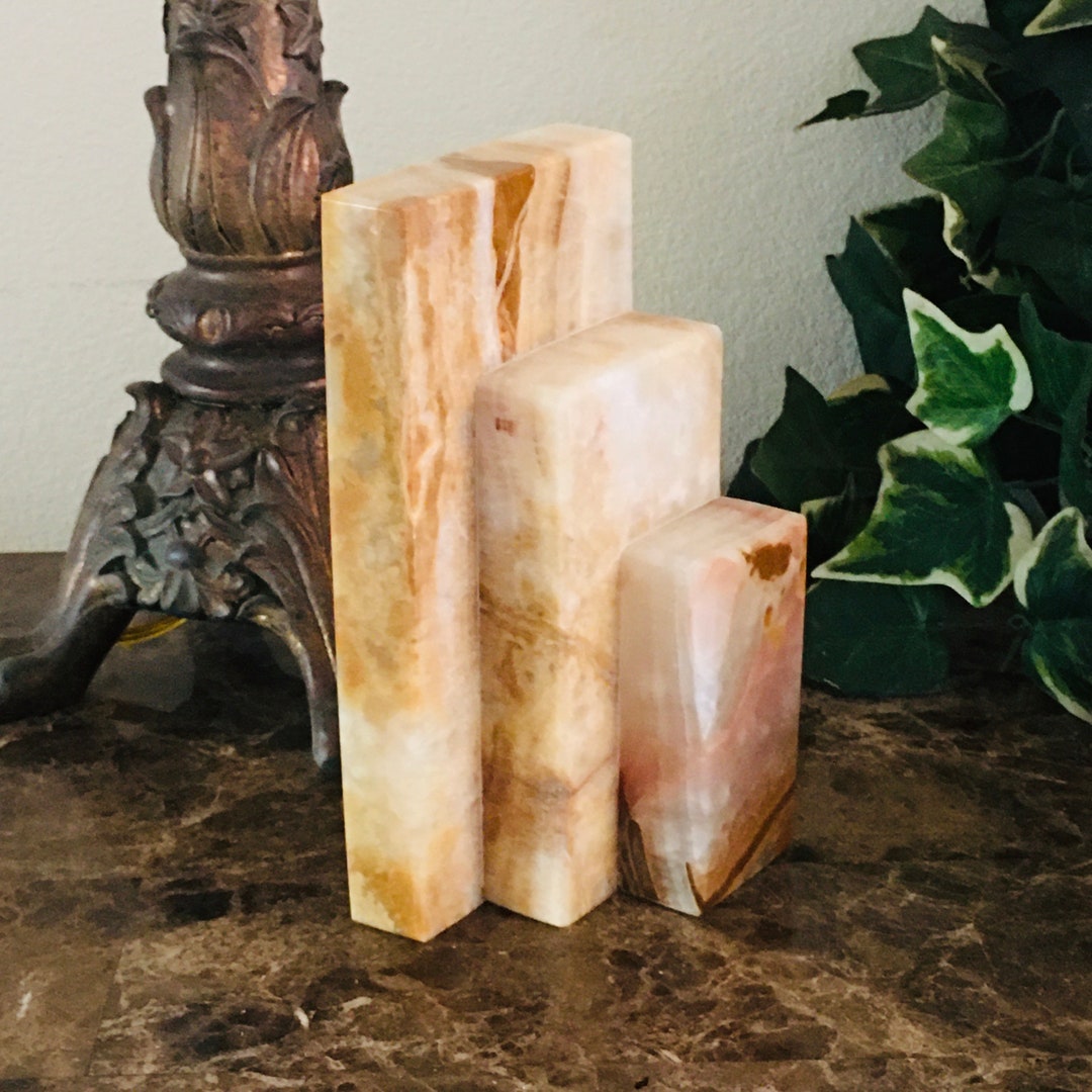 Gold Onyx Marble Book Stand , Statue Stand ( 8"x4"x3") ,desk Decoration ...