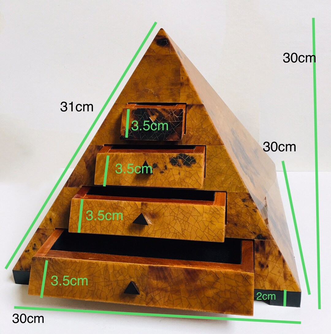 Vintage Pyramid Jewelry Box in the Style of Maitland Smith Made of ...