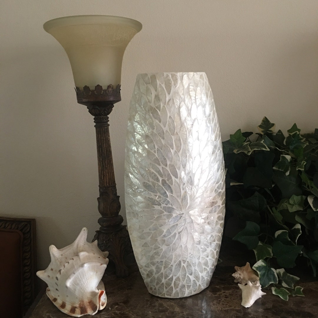 Mother of Pearl Mosaic Vase , Handmade Large Mother of Pearl Decoration ...